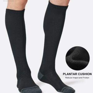 CS CELERSPORT 2 Pack Baseball Softball Soccer Socks Over the Calf Sports Tube Socks for Youth Men and Women Medium Black