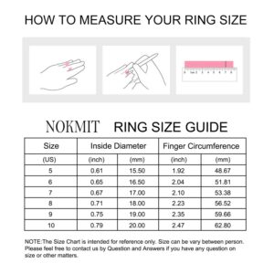 NOKMIT 5mm 14K Gold Filled Rings for Women Girls Wedding Band Dainty Thick Thumb Ring Couple Anniversary Engagement Gifts Non Tarnish Comfort Fit Size 4 to 11 (Gold,7)