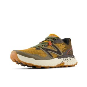 New Balance Men's Fresh Foam X Hierro V7 Running Shoe, Golden Hour/Dark Camo/Black, 9.5