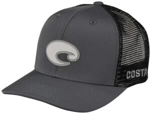 costa del mar mens core performance trucker cap, grey, one size us