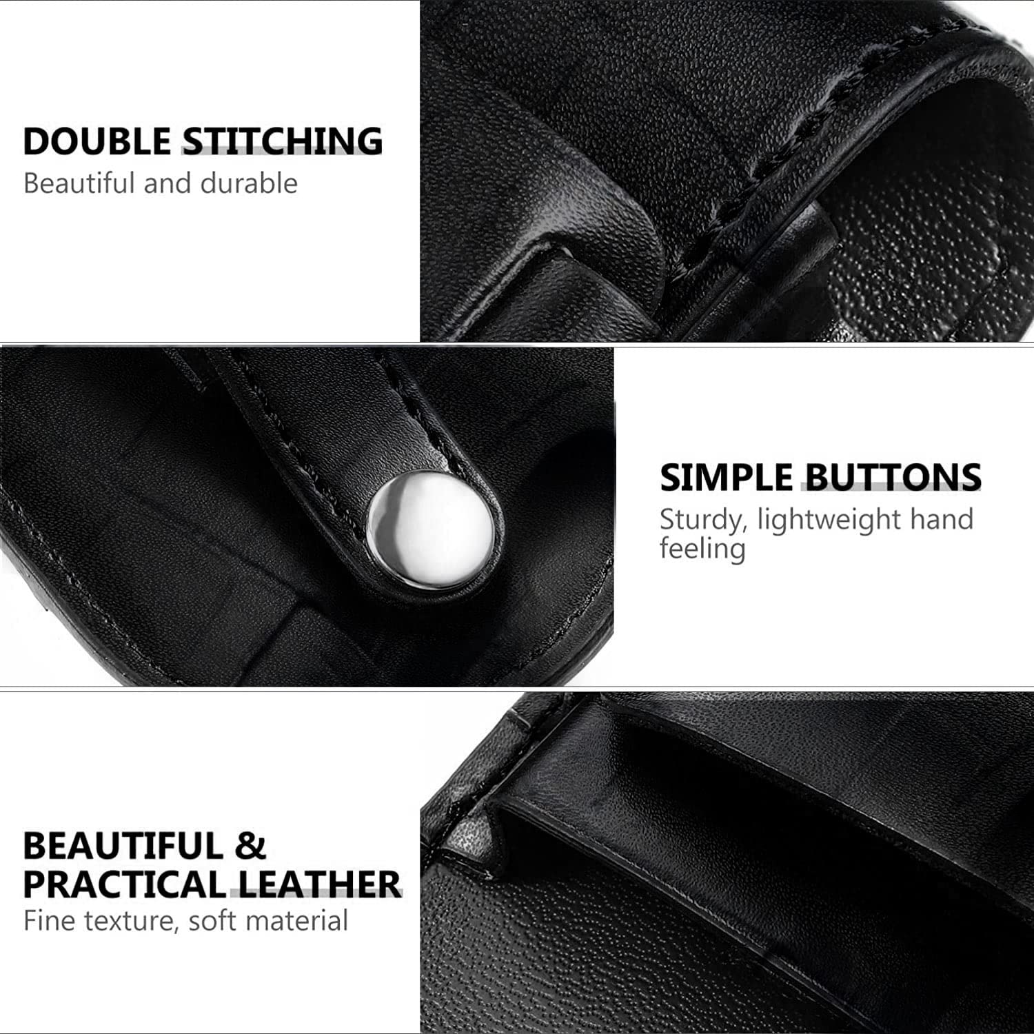 KAEVUD Pocket Watch Leather Case Slub Pattern Protector Holder Display Waist Bag Belt Timepiece Pouch Accessories 47 mm with Chain for Men