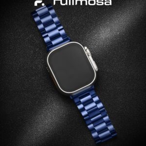 Fullmosa Compatible Apple Watch Bands 41mm 40mm 38mm 49mm 45mm 44mm 42mm, Stainless Steel iWatch Band with Case for Apple Watch Ultra2 Ultra Series 9 8 7 6 5 4 3 2 1 SE SE2, 38mm 40mm 41mm Blue