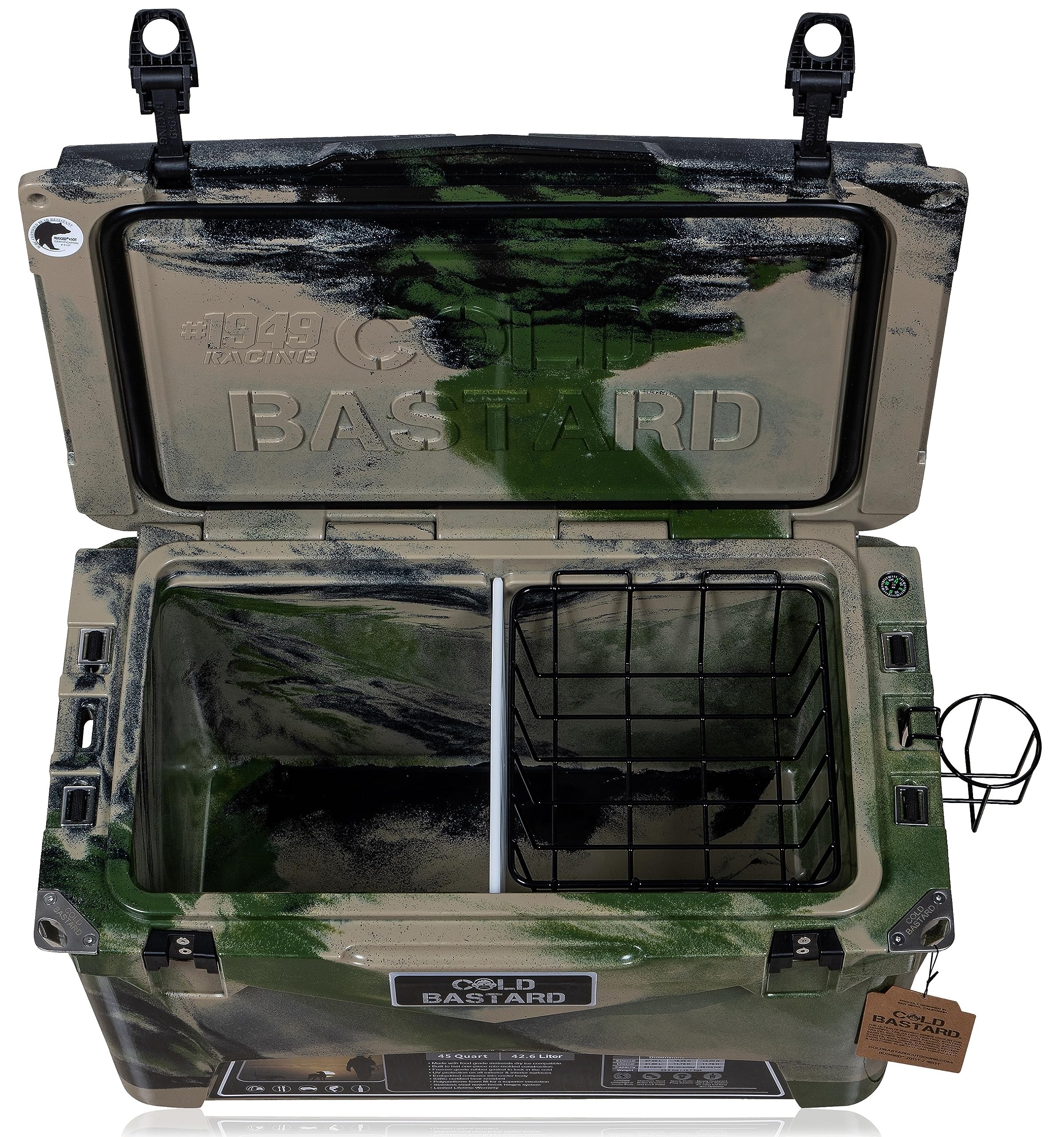 45QT Cold Bastard Rugged+ CAMO Army Premium Ice Chest Cooler Accessories Free S&H CB45-CA