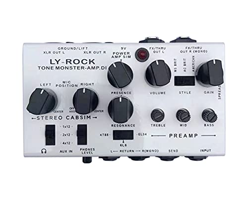 LYR Guitar effect pedal Electric guitar audio workstation Professional effect pedal White True Bypass, 11.5 * 6.5 * 6.3 CM, XBH