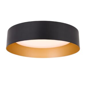 bargeni flush mount ceiling light,12.5 inch led ceiling light fixture,matte black with gold inside,3000k/warm white/18w(100w equiv.),dimmable outdoor lighting fixtures ceiling for bedroom and hallway