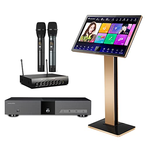 2024 New Type InAndOnkod KV-V5 Max Karaoke Player,with Wireless Mic,22'' Touch Screen Free Cloud Download,Professional Karaoke System Fit for Home Party KTV DJ Bar