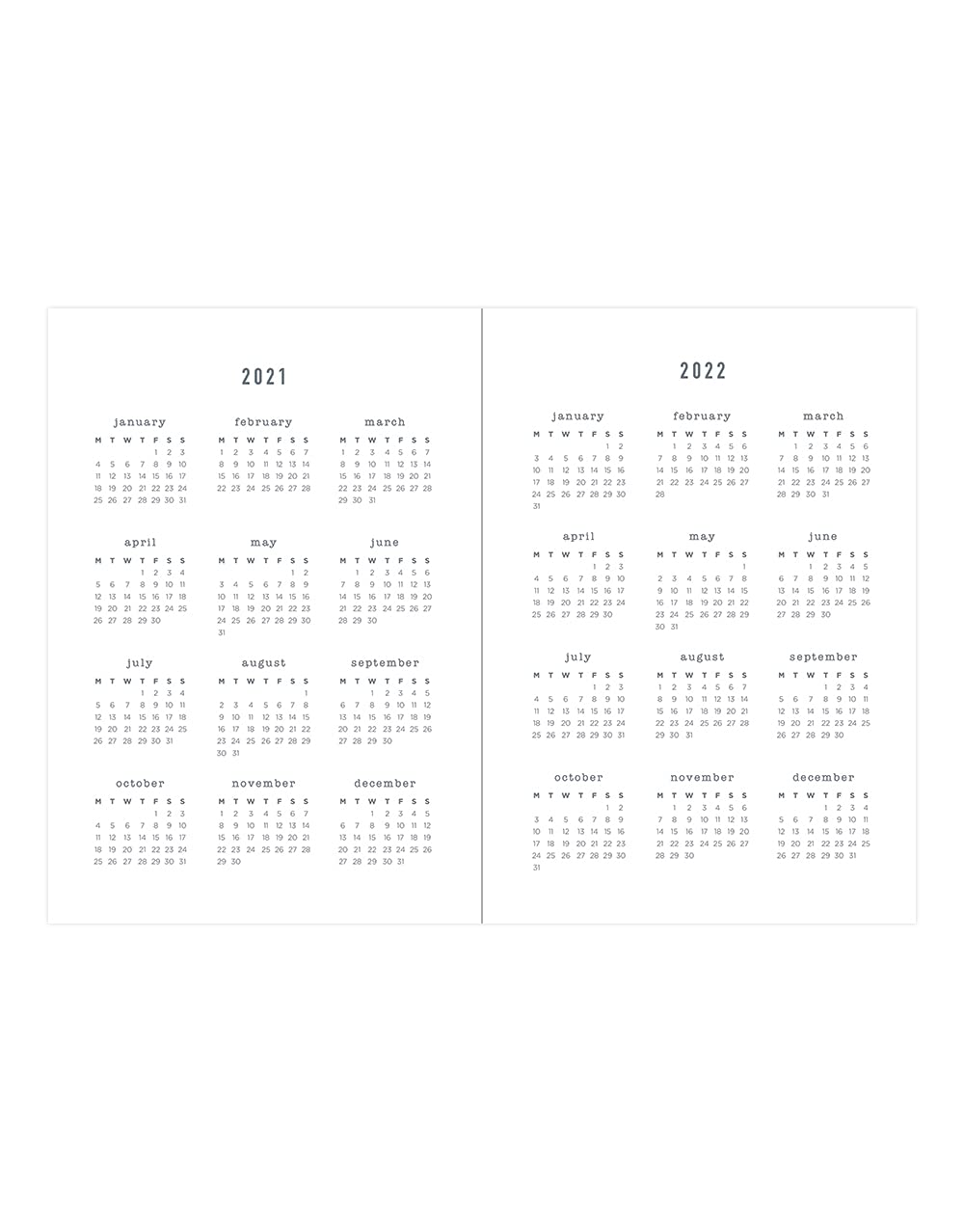 Letts Mineral A5 Week to View 2022 Diary - Slate