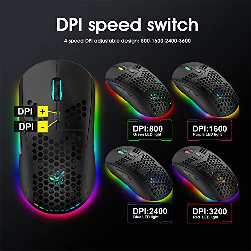 L500 Wireless Gaming Keyboard and Mouse Combo, 2200mAh Mini 61 Keys Mechanical Feeling Keyboard with Bluetooth 5.1&2.4G Wireless Dual Modes,RGB Backlit Wireless Lightweight Gaming Mouse for PC/Gamer