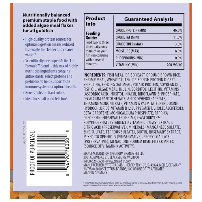 Tetra Goldfish Select Goldfish Flakes, 7.06 oz.