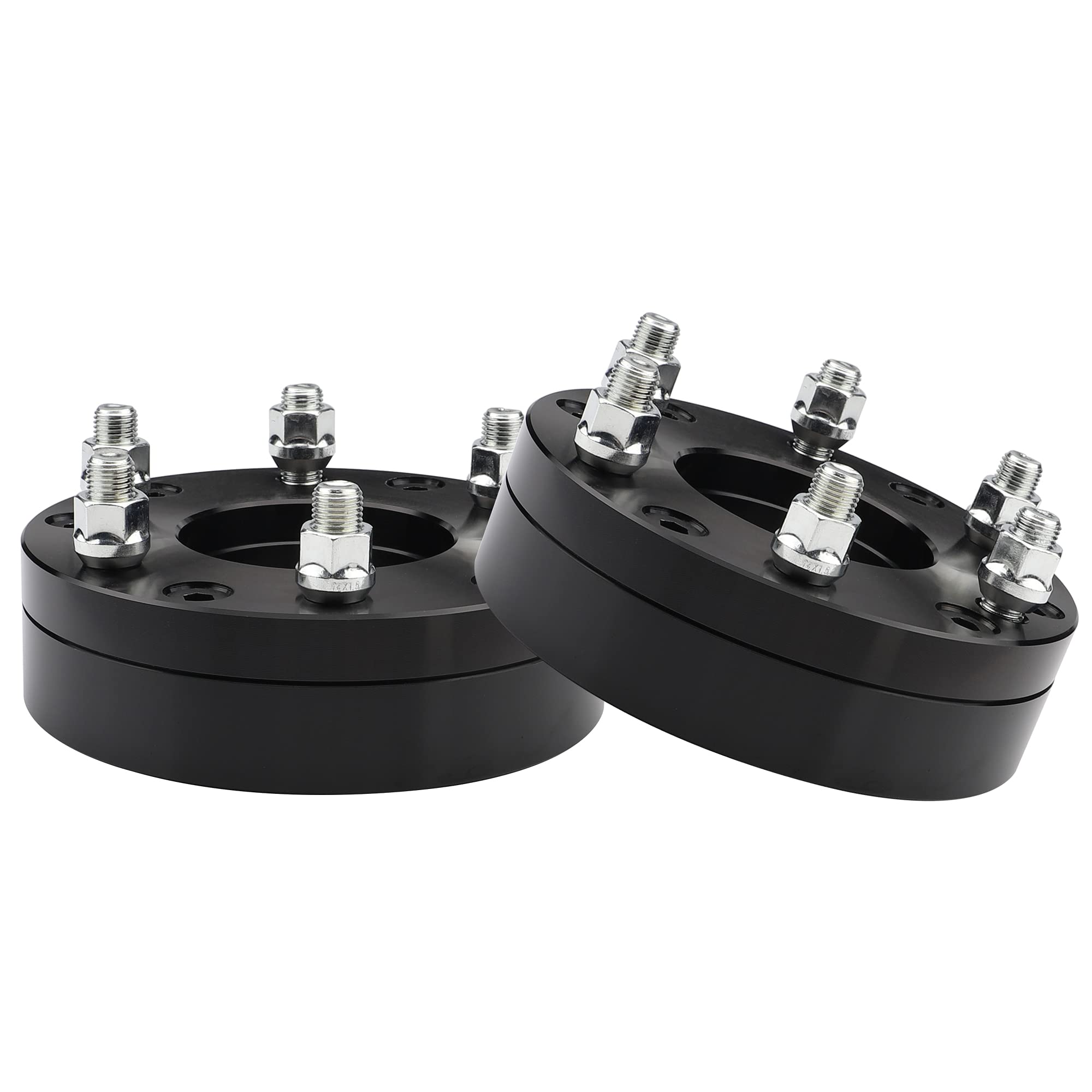 YIZBAP 5x5 to 6x5.5 Wheel adapters, 2 inch 5x127mm to 6x139.7mm Wheel adapters 78.1mm Hub bore with 14x1.5 Thread Pitch (Black)