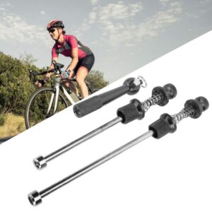 Bike Axle Quick Release Skewer, Aluminum Alloy Road Bike Anti Theft Quick Release Secure Lock Skewers Set Cycling Wheels Locking(Black)