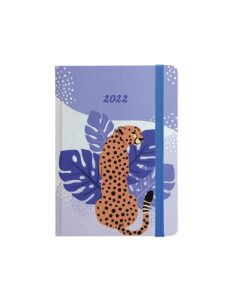 letts of london, 22-082068 cheetah a6 week to view 2022 diary - peach