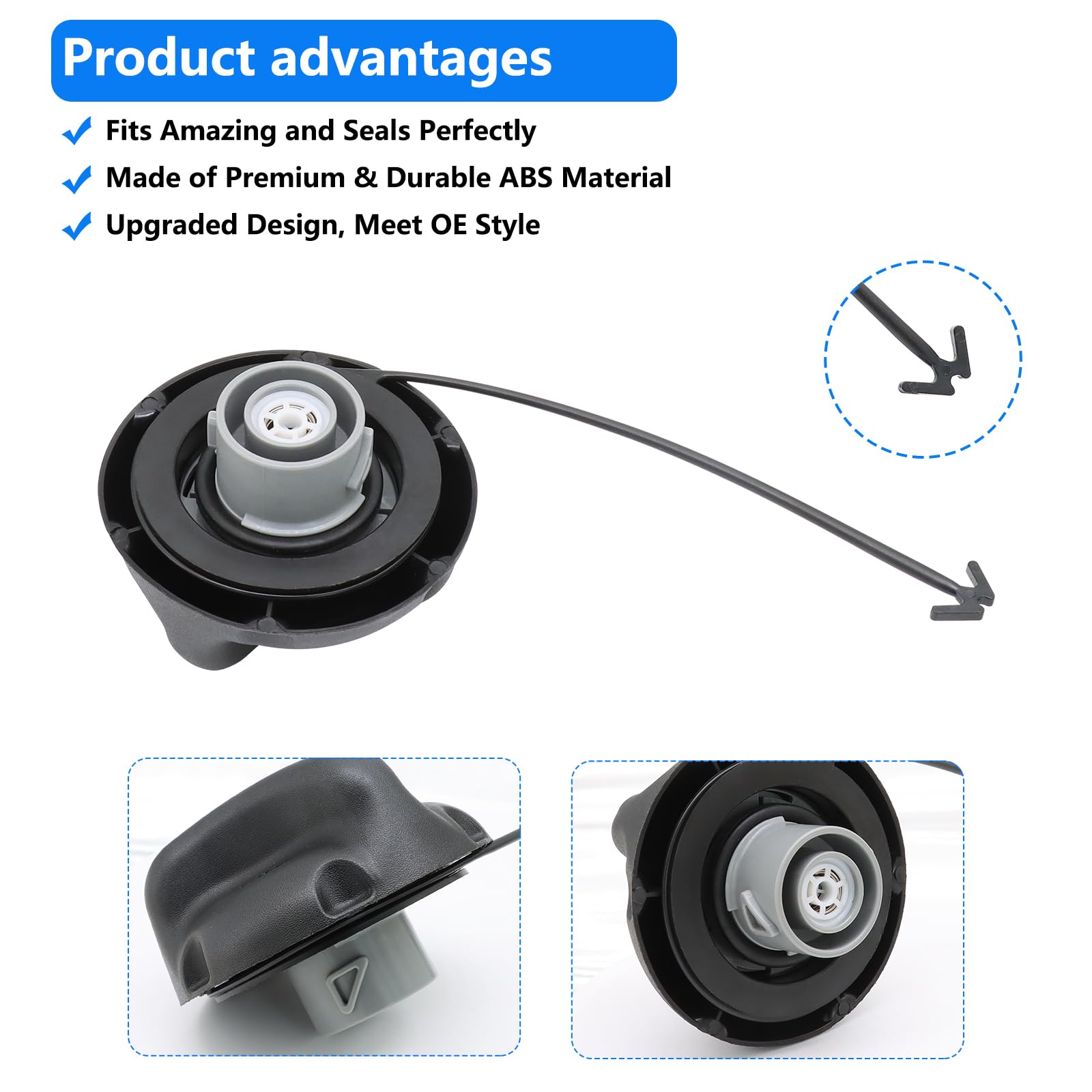 Replace Gas Cap and Fuel Cap GT306, 25827646 compatible Hummer-2004 2005 2006 2007 Hummer H2, 2006 2007 2008 2009 2010 Hummer H3, 2009 H3T Hummer、etc.