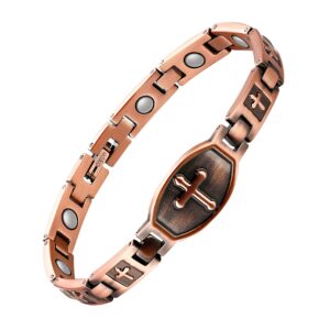 jecanori copper bracelets for women,classic magnetic copper bracelet,valentine's day gifts with sizing tool(liberty series)