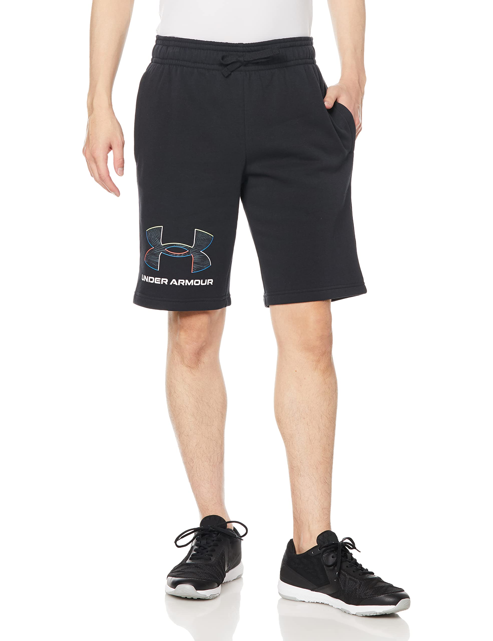 Under Armour Rival Fleece Graphic Shorts Black/White LG