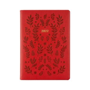 letts woodland a6 week to view 2022 diary - red