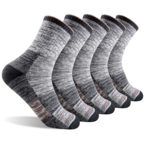 feideer men's women's hiking walking socks, moisture wicking cotton cushion quarter crew socks (tj-2-5ms20305-l)