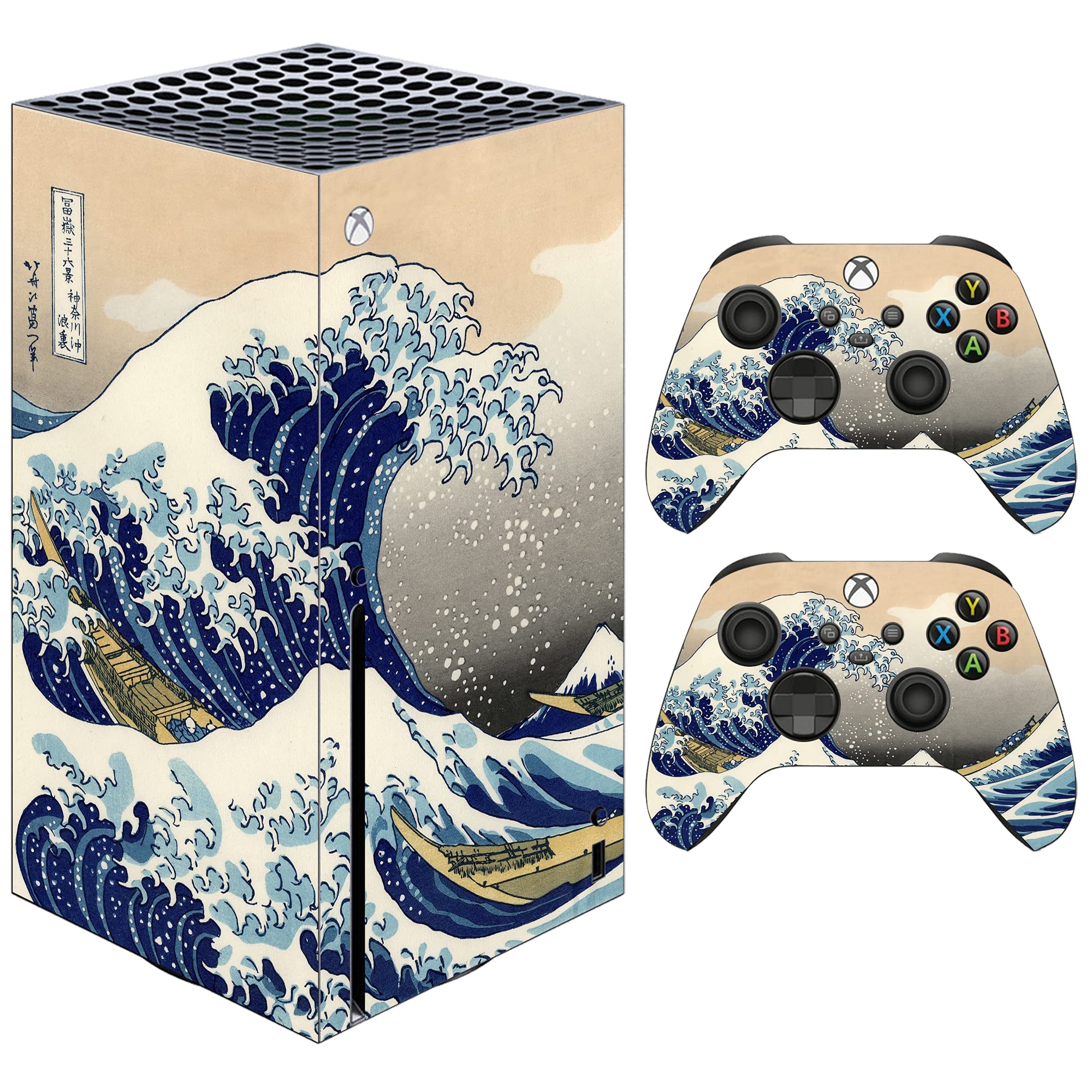 VWAQ The Great Wave off Kanagawa Skin Designed to Fit Xbox Series X Console and Controllers - XSRSX8