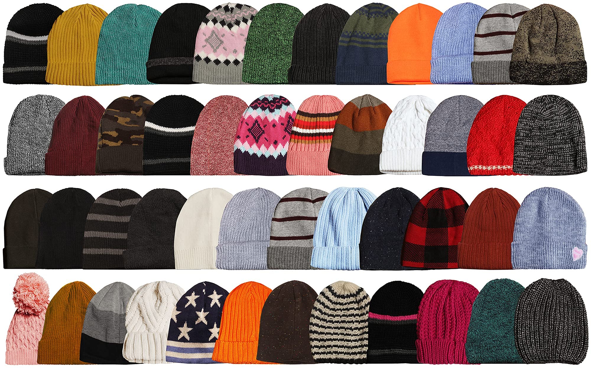 Yacht & Smith Wholesale Beanie and Glove Winter Bulk Kit, Kids Adults Bulk Sets, Homeless Donation Shelters