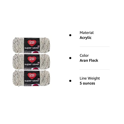 Red Heart Bulk Buy Super Saver Yarn (3-Pack) (Aran Fleck)