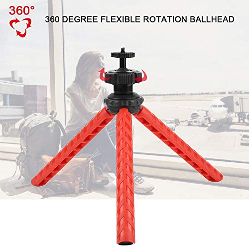 Tripod, Action Camera Tripod, Sturdy Rotation for Mobile Phone for Small Size Action Cameras(red)