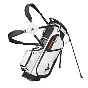 Mizuno BR-D4 6-WAY Stand Bag, White-Black