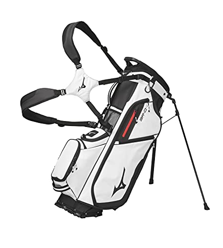 Mizuno BR-D4 6-WAY Stand Bag, White-Black