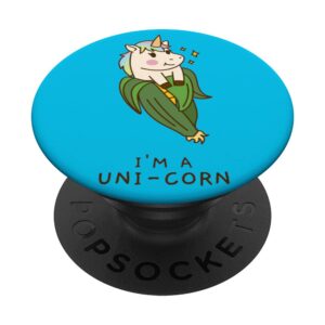 funny pun unicorn uni corn comedy puns phone grip popsockets swappable popgrip