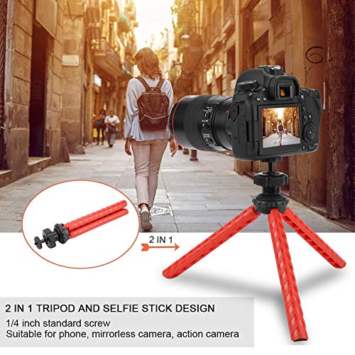 Tripod, Action Camera Tripod, Sturdy Rotation for Mobile Phone for Small Size Action Cameras(red)