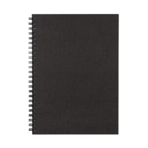 muji - a5 dark gray plain recycled paper double ring notebook (10 pack)