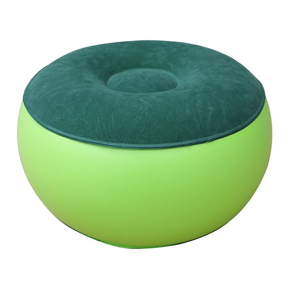 Berocia Portable Outdoor Inflatable Stool Round Air Chair Footrest Cushion for Home Office Travel Patio Garden Yoga Camping 22 inch Diameter Flocking Surface