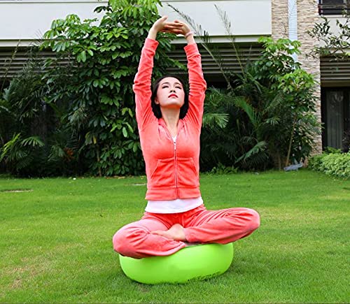 Berocia Portable Outdoor Inflatable Stool Round Air Chair Footrest Cushion for Home Office Travel Patio Garden Yoga Camping 22 inch Diameter Flocking Surface