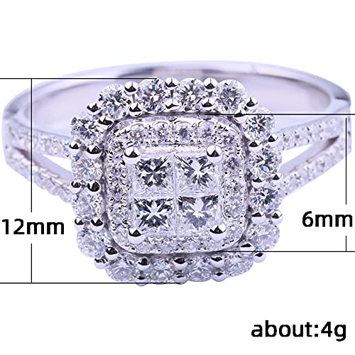 14K Gold Plated 925 Sterling Silver Rings for Women Cubic Zirconia Anniversary Wedding Ring 925 Sterling Silver CZ Engagement Ring for Women (6)