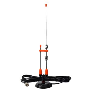 hys amateur antennas dual-band vhf 144/uhf 430mhz magnetic base mobile antenna w/13 ft rg58 coax cable uhf-male/pl259 for motorola kenwood midland so239 mobile radios (orange&black)