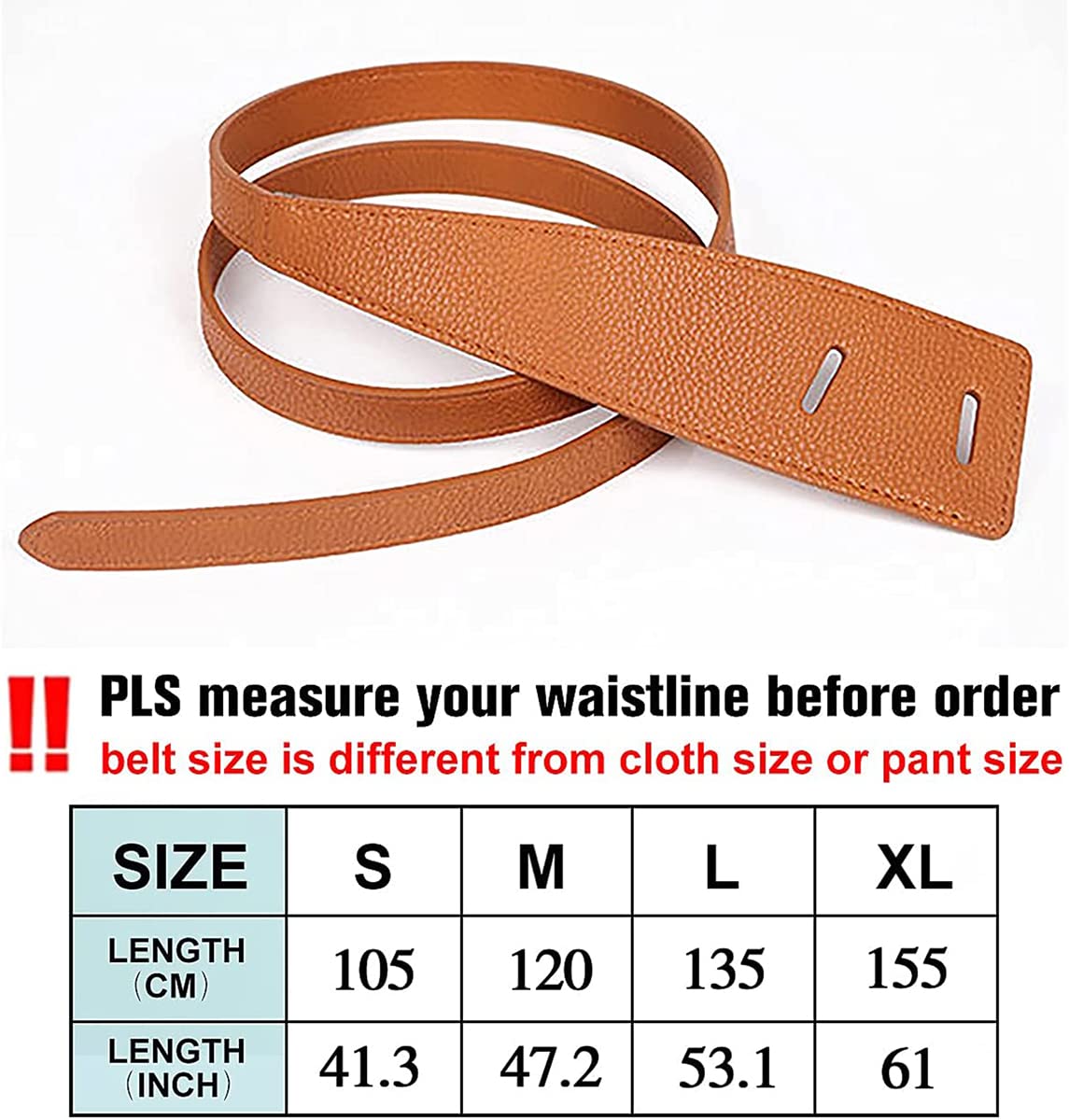 Glamorstar Women Leather Belts Vintage Irregular Waist Belt for Dresses Tie Knot Waistband Belt Brown 120CM/47.2IN