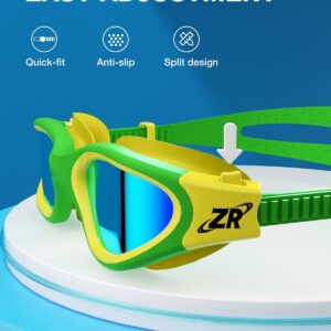 ZIONOR Kids Swim Goggles, G1MINI Polarized Swimming Goggles Comfort for Age 6-14, UV Protection Anti-Fog Adjustable Strap Fit for Child Boys Girls (Gold Lens)