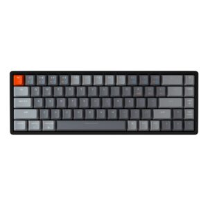 keychron k6 68-keys compact keyboard, wireless bluetooth/wired mechanical keyboard with rgb led backlit aluminum frame compatible with mac windows, gateron blue switch