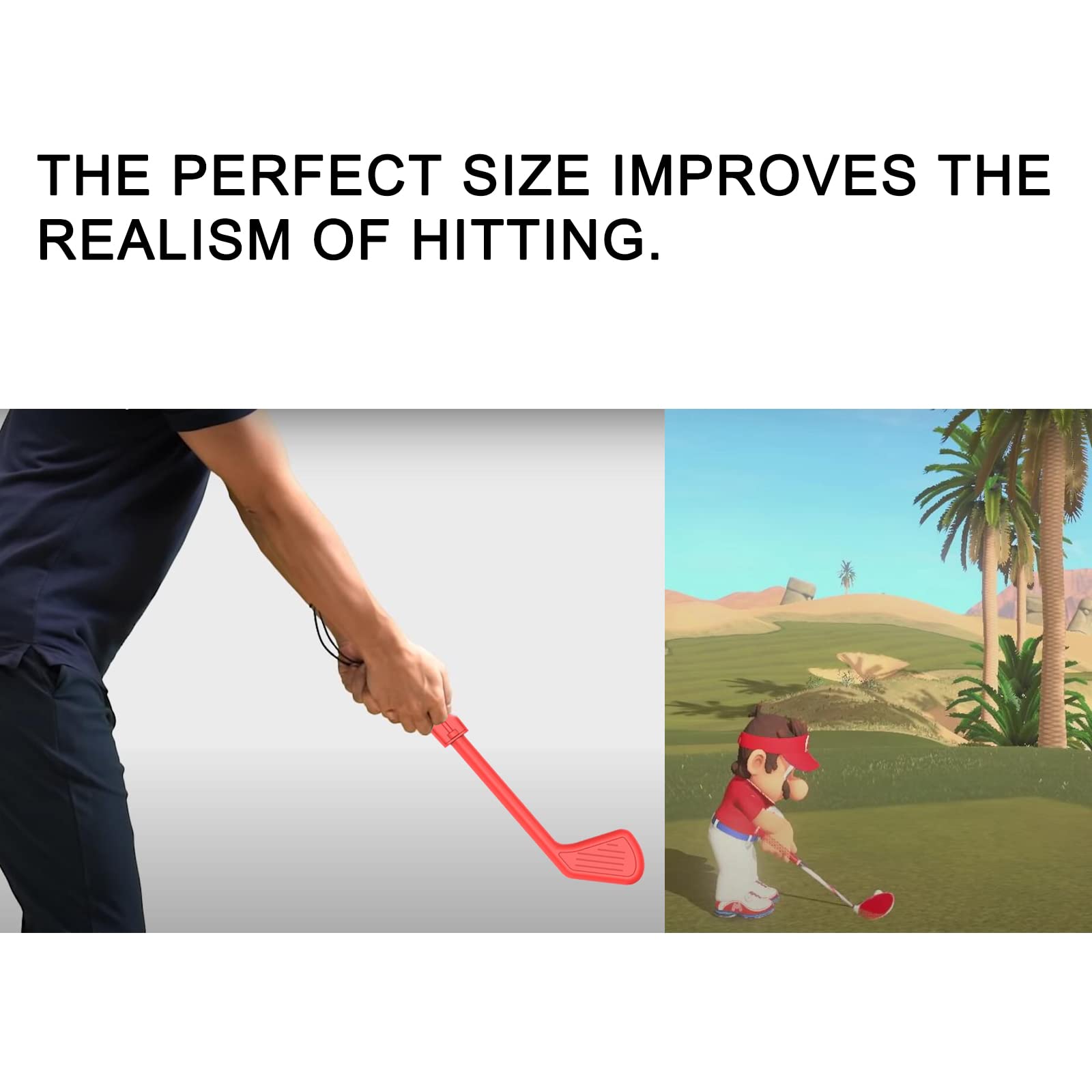 Golf Clubs，2 Pack Set，Compatible with Mario Golf: Super Rush , For Switch Game