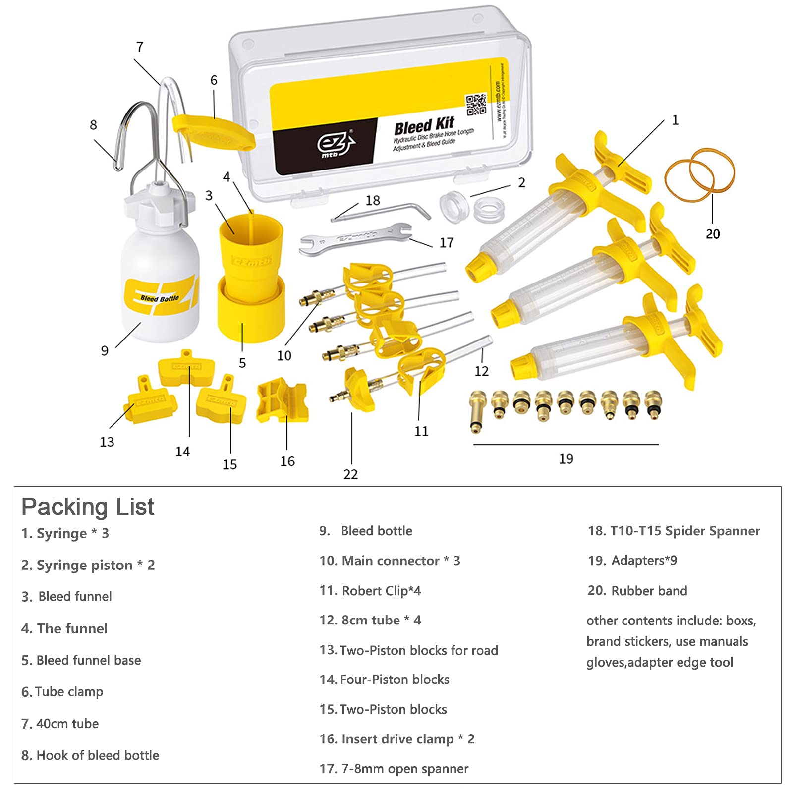 JOJOCY Bicycle Brake Bleed Kit, Mineral Oil for Hydraulic Disc Brake, Bleeding,Universal Professional Bike Tool Fit Shimano Magura Tektro, MTB Road Kit,Hydraulic Disc Brakes,Metal Joint PRO