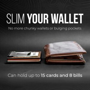 Mountain Voyage Minimalist Wallet for Men - Slim RFID Wallet, Scratch Resistant, Natural Walnut Wood Credit Card Holder & Money Clip, Easily Removable Money & Cards, Mens Wallets