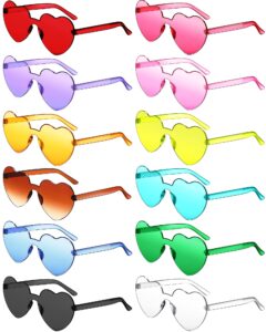 photect 12 pair heart sunglasses colorful heart glasses heart sunglasses party favor(basic colors)