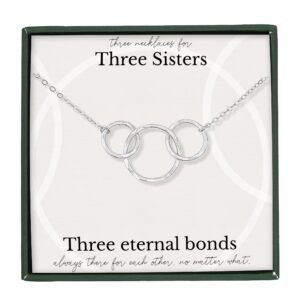 hope love shine 3 sister gift – 3 unique rings necklace for little and big sister – handcrafted jewelry celebrating sisterly bonds - sister gifts from sisters