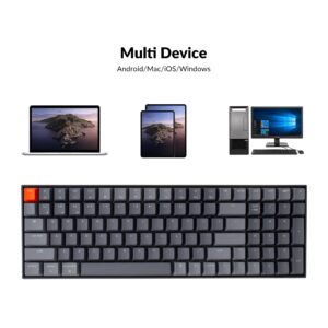 Keychron K4 Hot swappable Wireless Bluetooth/USB Wired Mechanical Gaming Keyboard, 96% Layout 100 Keys Computer Keyboard with Gateron G Pro Brown Switch White LED Backlight for Mac Windows-Version 2