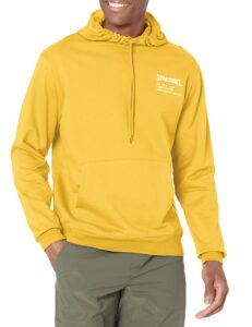 spalding men's cotton french terry branded hoodie, spicy mustard, medium