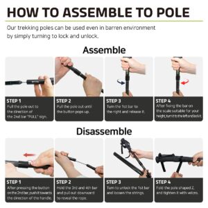 BOBVILLAGE Carbon Fiber Adjustable Trekking Poles, Premium Lightweight Foldable Shock-Absorbent Hiking Walking Sticks for Backpacking Camping & Trail Running 51IN[Black]