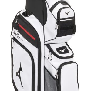 Mizuno BR-D4C Cart Bag, White-Black