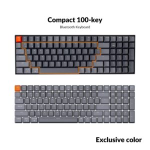 Keychron K4 Hot swappable Wireless Bluetooth/USB Wired Mechanical Gaming Keyboard, 96% Layout 100 Keys Computer Keyboard with Gateron G Pro Brown Switch White LED Backlight for Mac Windows-Version 2