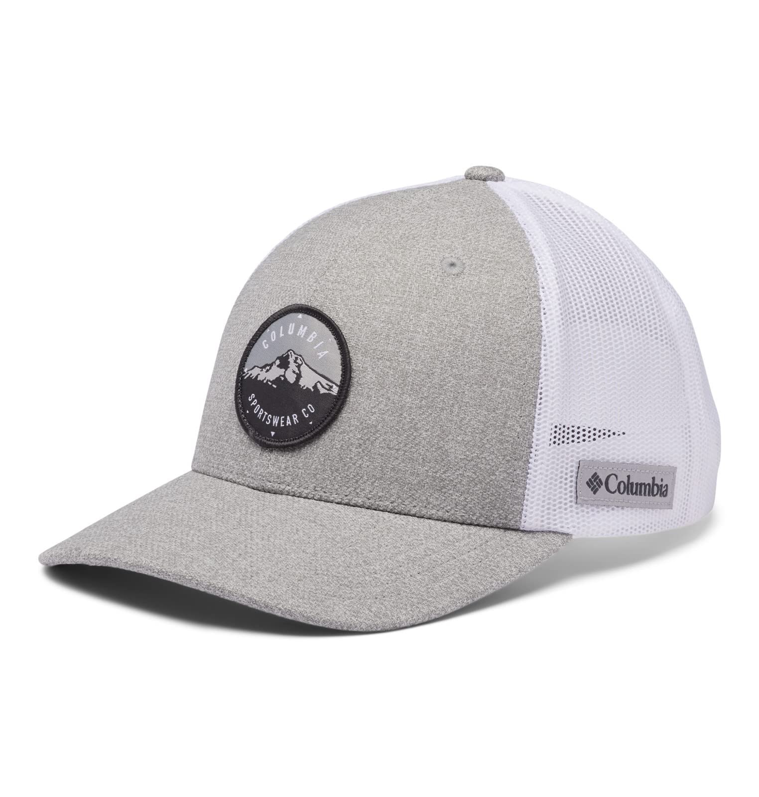 Columbia Women's Mesh Snap Back - High, Columbia Grey Heather Mt Hood Circle Patch, One Size