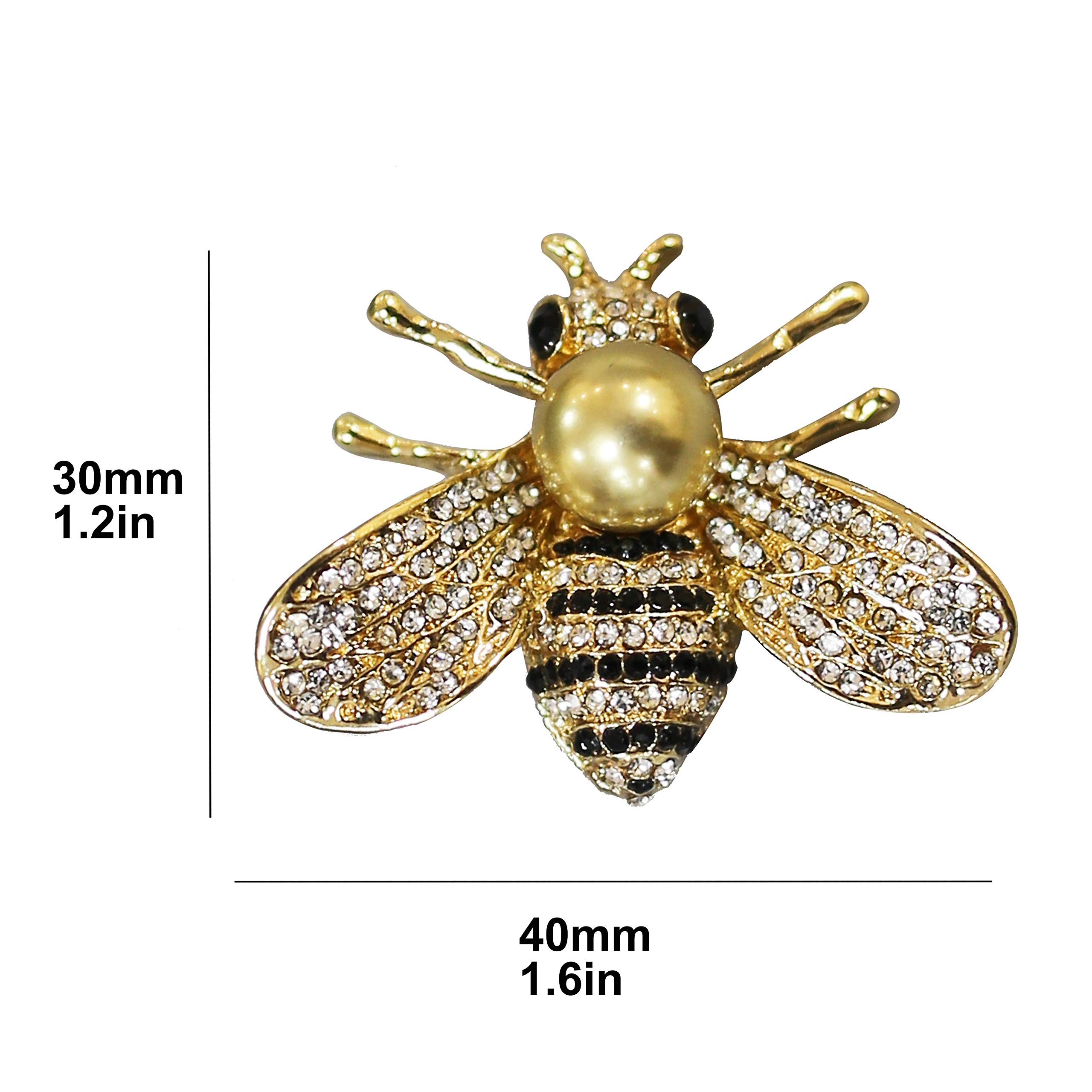 Honey Bee Brooches for Women - 6Pcs Insect Themes with Gold Tone Brooch Pins - Fashion Mother of Pearl Brooch Pins - Great for Wife,Sisters,Friends,Daily Wear or Dating