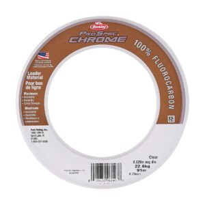 berkley prospec® chrome 100% fluoro leader, clear, 20lb | 9kg, 25yd | 22m fishing line, suitable for saltwater environments